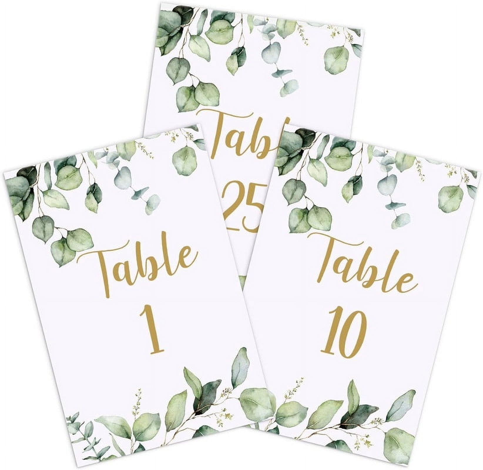 Greenery Eucalyptus Table Number Cards Double Sided Party Table Numbers ...