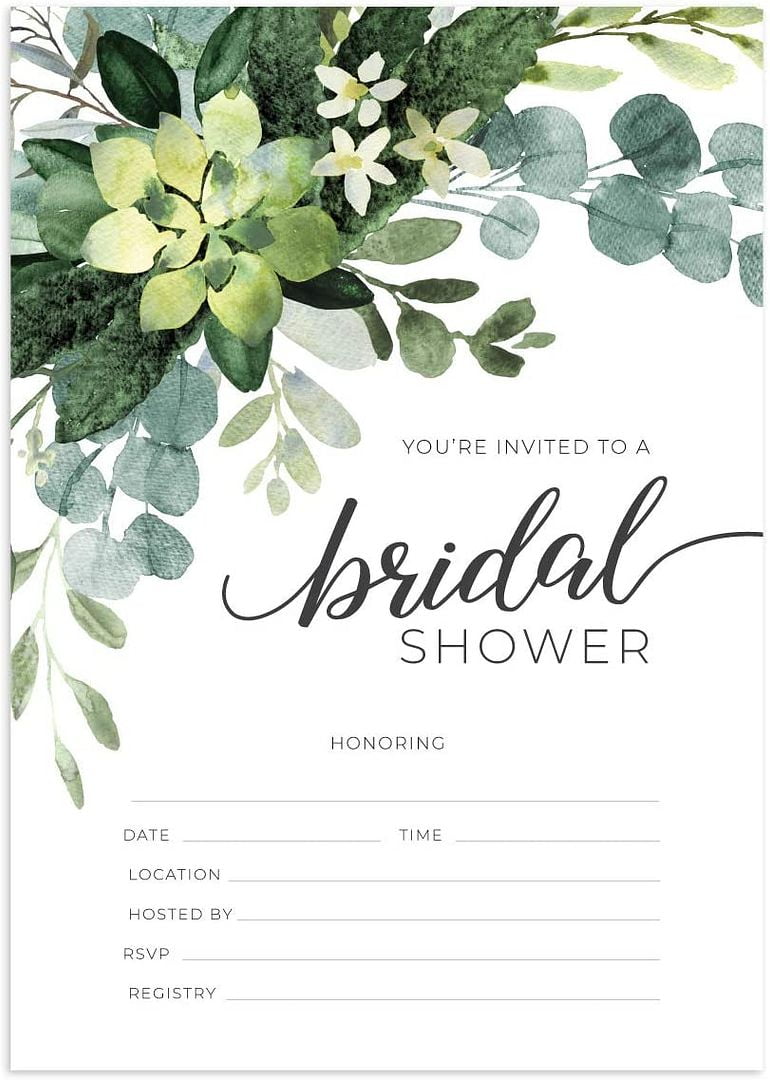 Greenery Fill In The Blank Bridal Shower Invitation 25 Bridal Shower