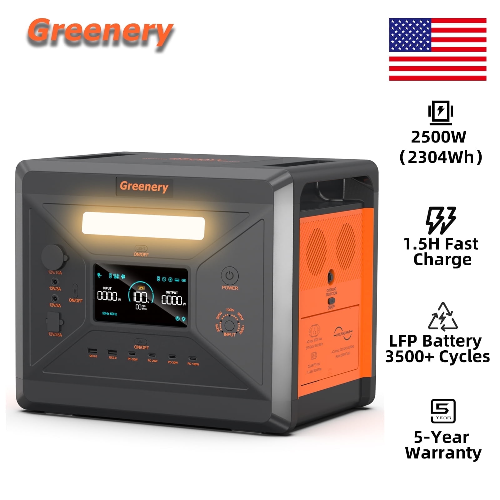 Greenery Portable Power Station G2500 2500W Continuous 4800W Peak ...