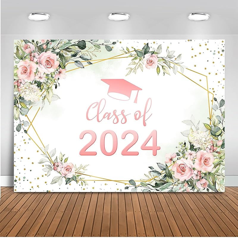 Greenery Graduation Backdrop Class of 2024 Graduate Party Background ...