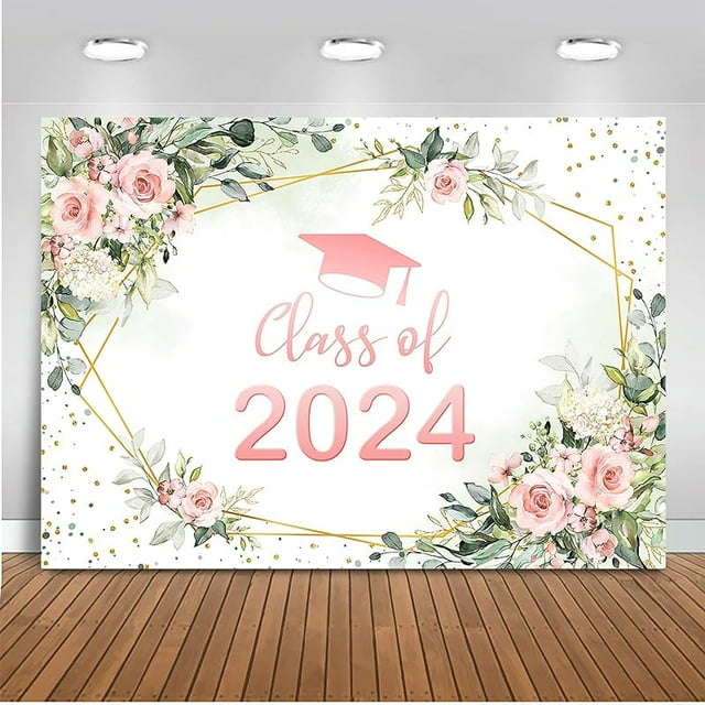 Greenery Graduation Backdrop Class of 2024 Graduate Party Background ...