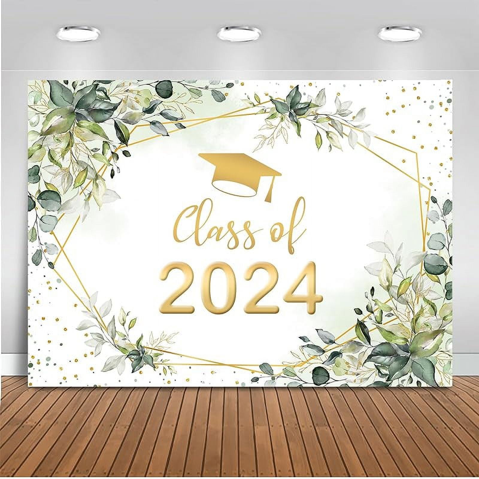 Greenery Graduation Backdrop Class of 2024 Graduate Party Background ...