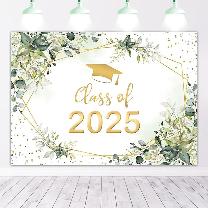 Greenery Graduation Backdrop Class of 2025 Graduate Party Background ...