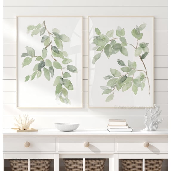 Greenery Leaves Tree Branches Botanical Home Office Decor Set 2 ...