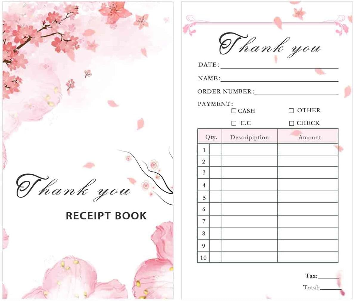 Greenery Thank You Receipt Book for Small Businesses 1 Set Receipt Book ...