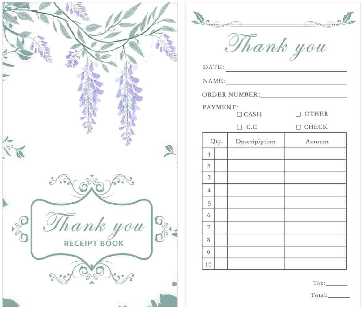 Greenery Thank You Receipt Book for Small Businesses 1 Set Receipt Book ...