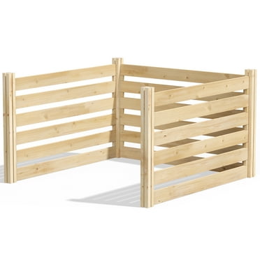 DWVO Outdoor 2-Panel Air Conditioner Fence, No Dig Wood Slat Privacy ...