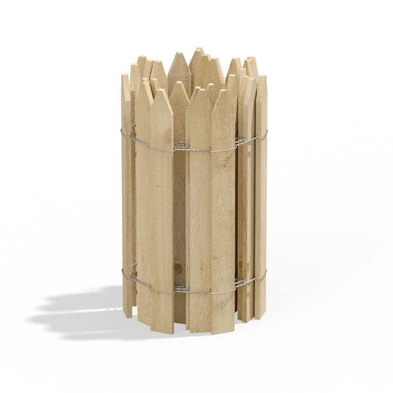Greenes Fence Cedar Wood Garden Picket Fence with Cedar Stake ...