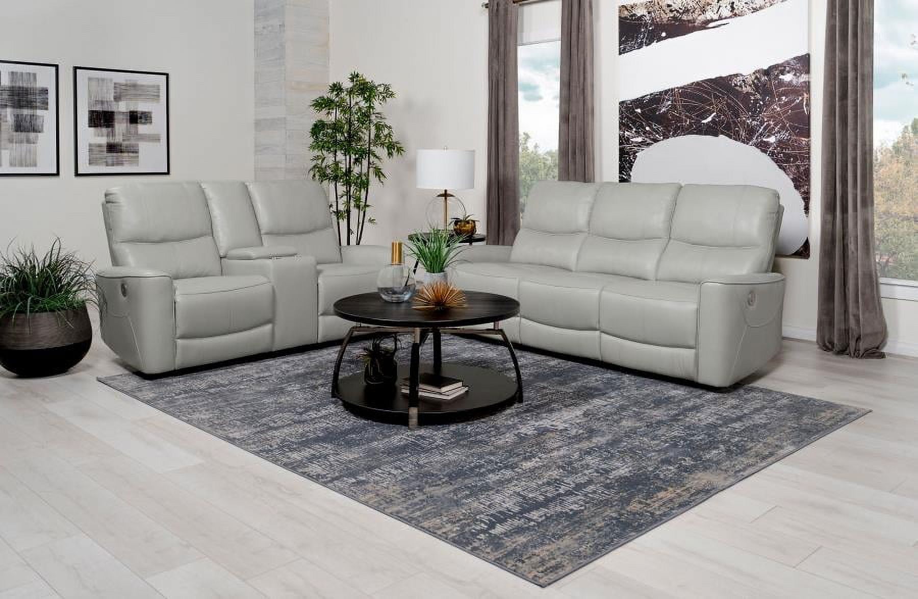 Coaster Company 2-piece Ivory Leatherette Power Reclining Sofa Set with ...