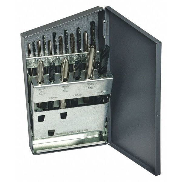 Greenfield 330088 Metric HSS Jobber Drill Plug Hand Tap Set (18-Piece ...