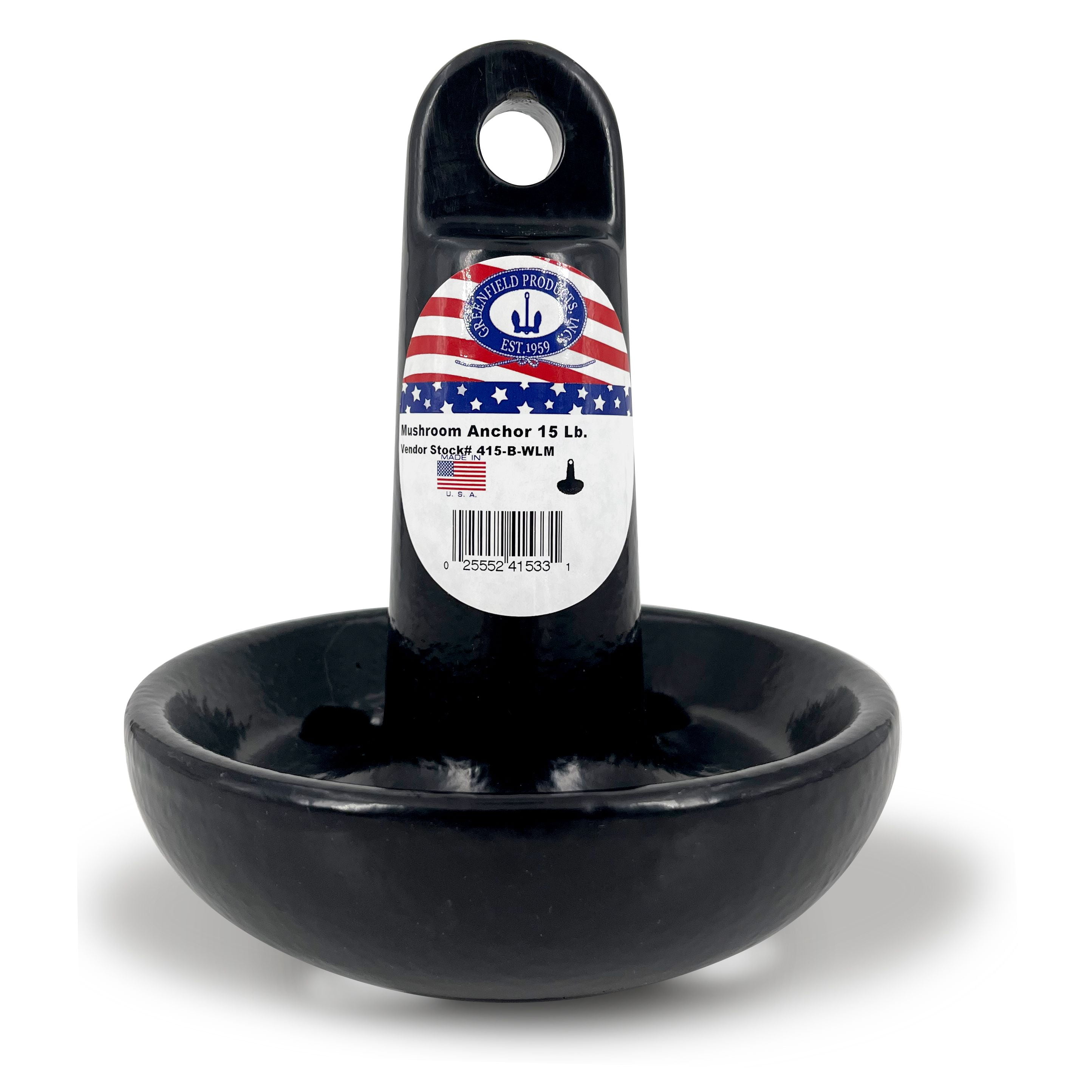 Greenfield Products Mushroom Anchor 15 lb. Cast Iron, Model 415-B-WLM ...