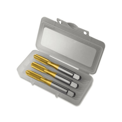 Greenfield Threading Straight Flute 3-Piece Hand Tap Set Tin, 3/8 In-16 ...