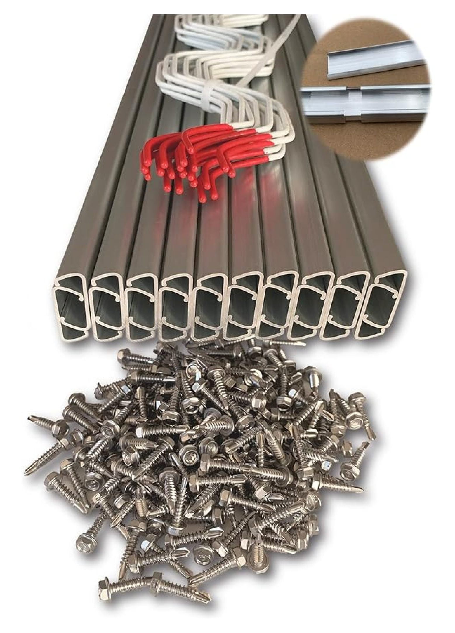 Greenhouse Channel & Lock Wire, C-Channel & Spring Wire Set, Connectors ...