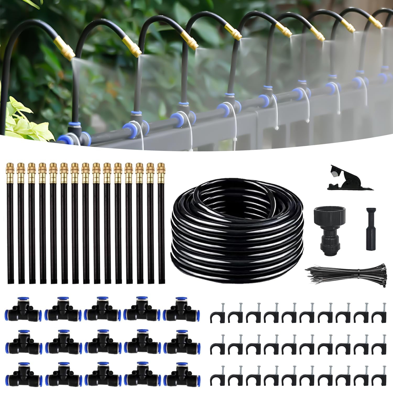 Greenhouse Drip Irrigation Kit, Automatic Garden Watering System, Quick ...