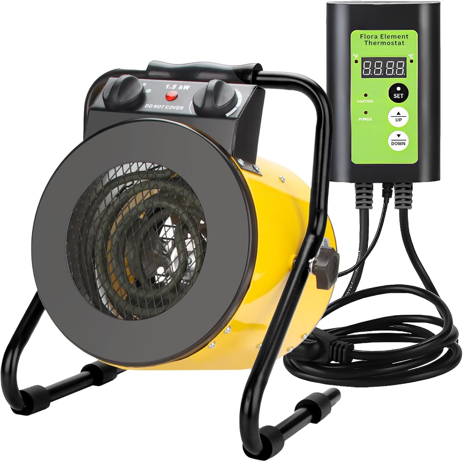 Greenhouse Heater, 1500W Portable Electric Space Heater with Digital ...