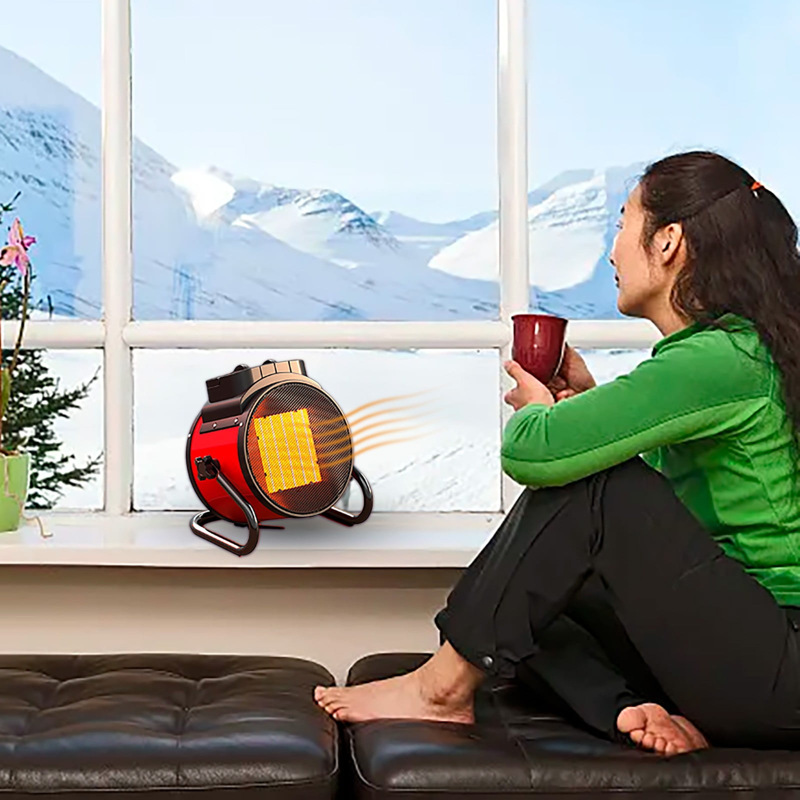 Greenhouse Heater Fast Heating Outdoor Space Heater With Thermostat Overheat 3 Modes 90 ...