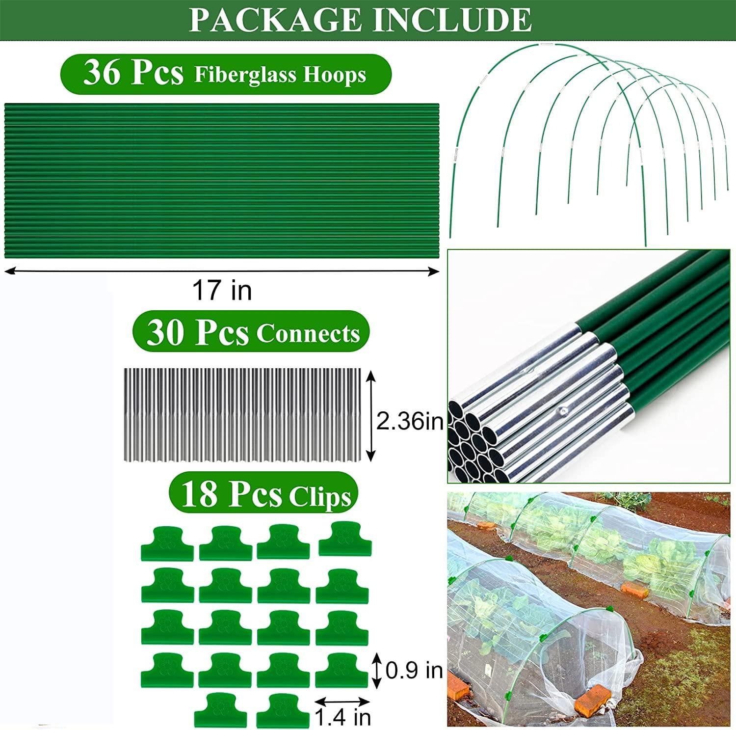Greenhouse Hoop Grow Tunnel Set Garden Hoops for Raised Bed Long ...