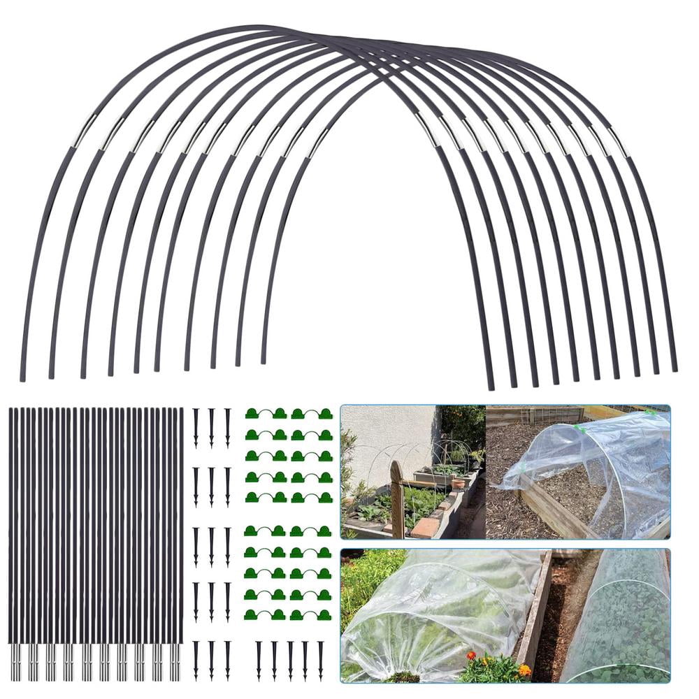 Greenhouse Hoops Grow Tunnel Garden Hoops for Raised Beds Detachable ...