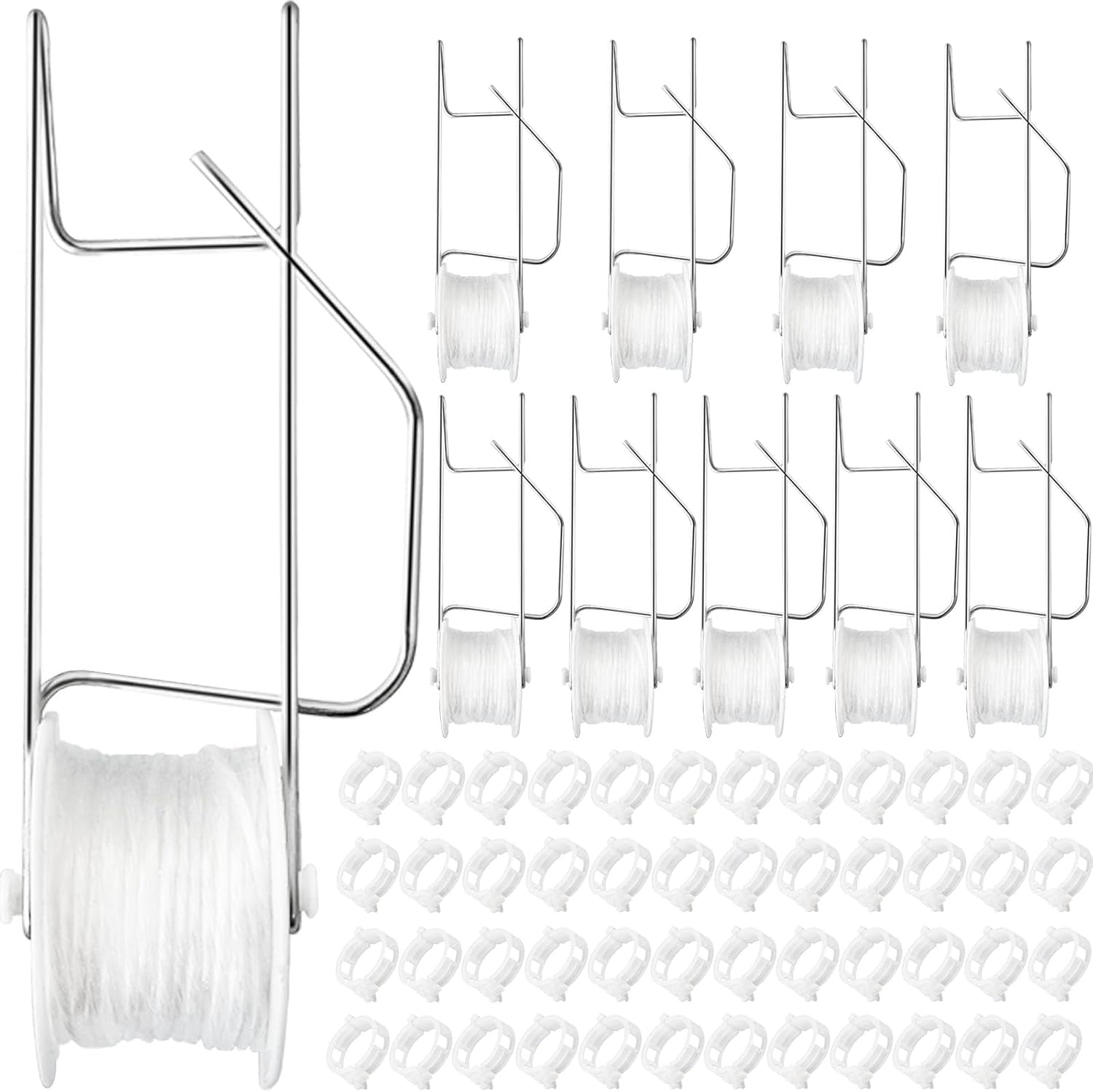 Greenhouse Trellising Kit,Tomato Hooks with String,10 PCS Plant Roller ...