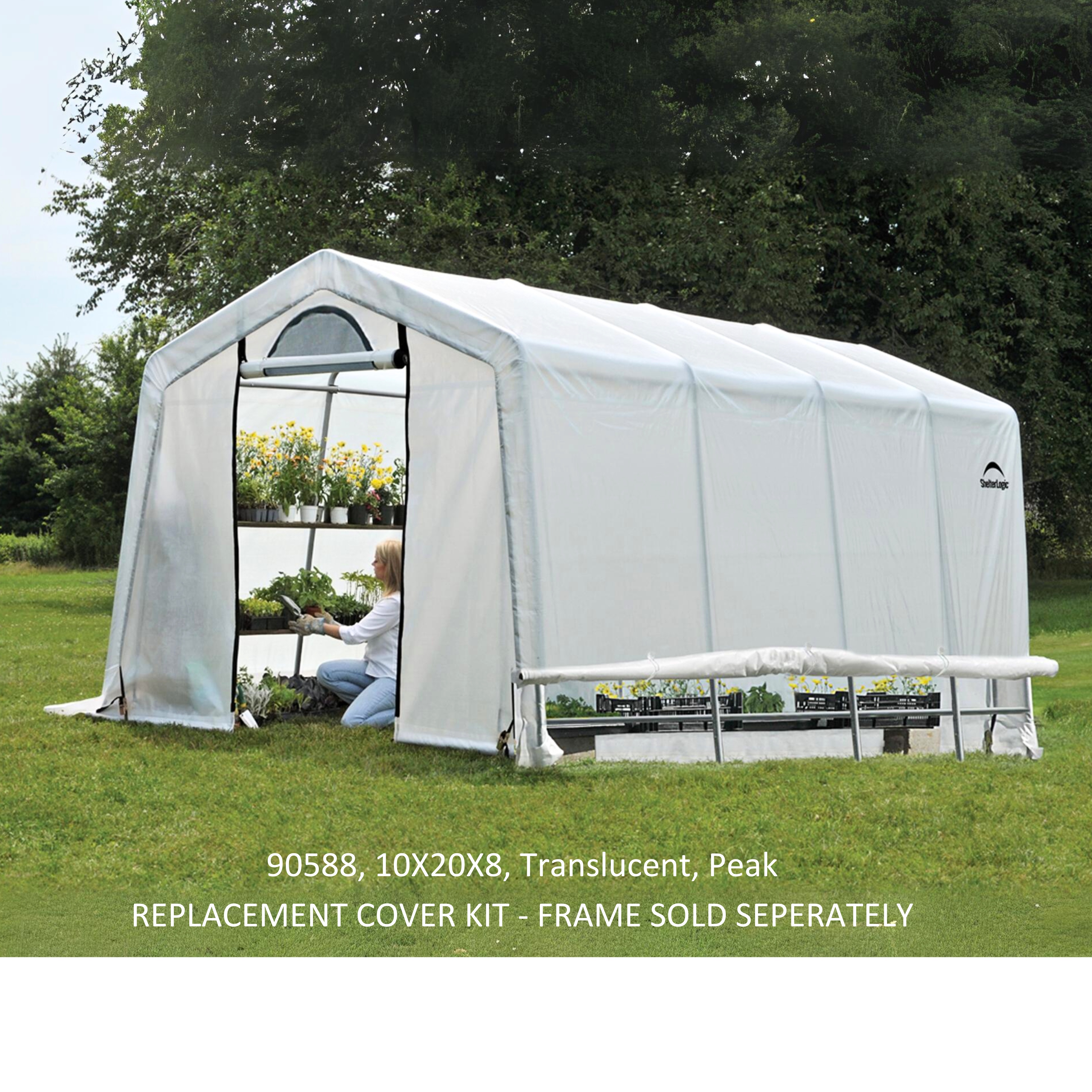 Greenhouse-in-a-Box Replacement Cover Kit 10x20x8 ft. Translucent ...