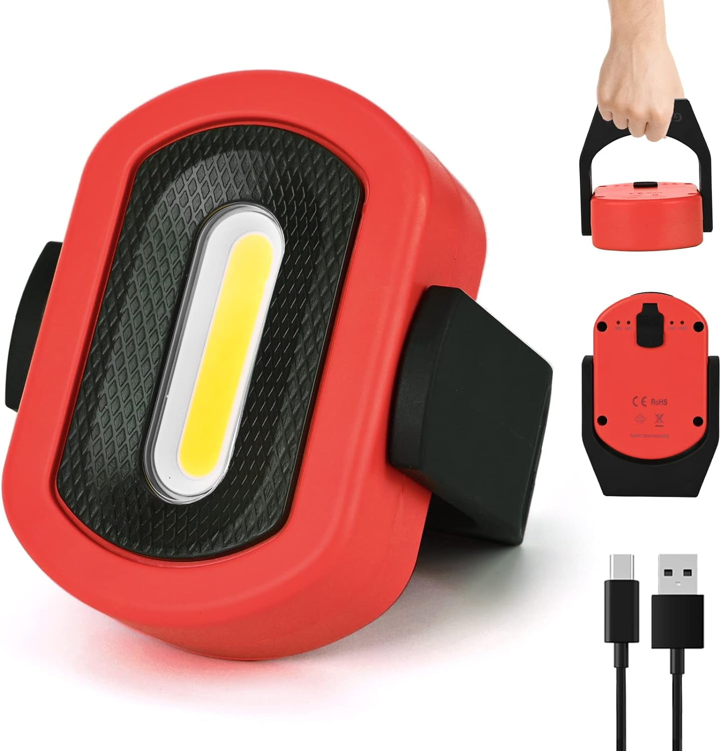 Greenidea LED Work Light Rechargeable,900 Lumen Portable Flood Light ...