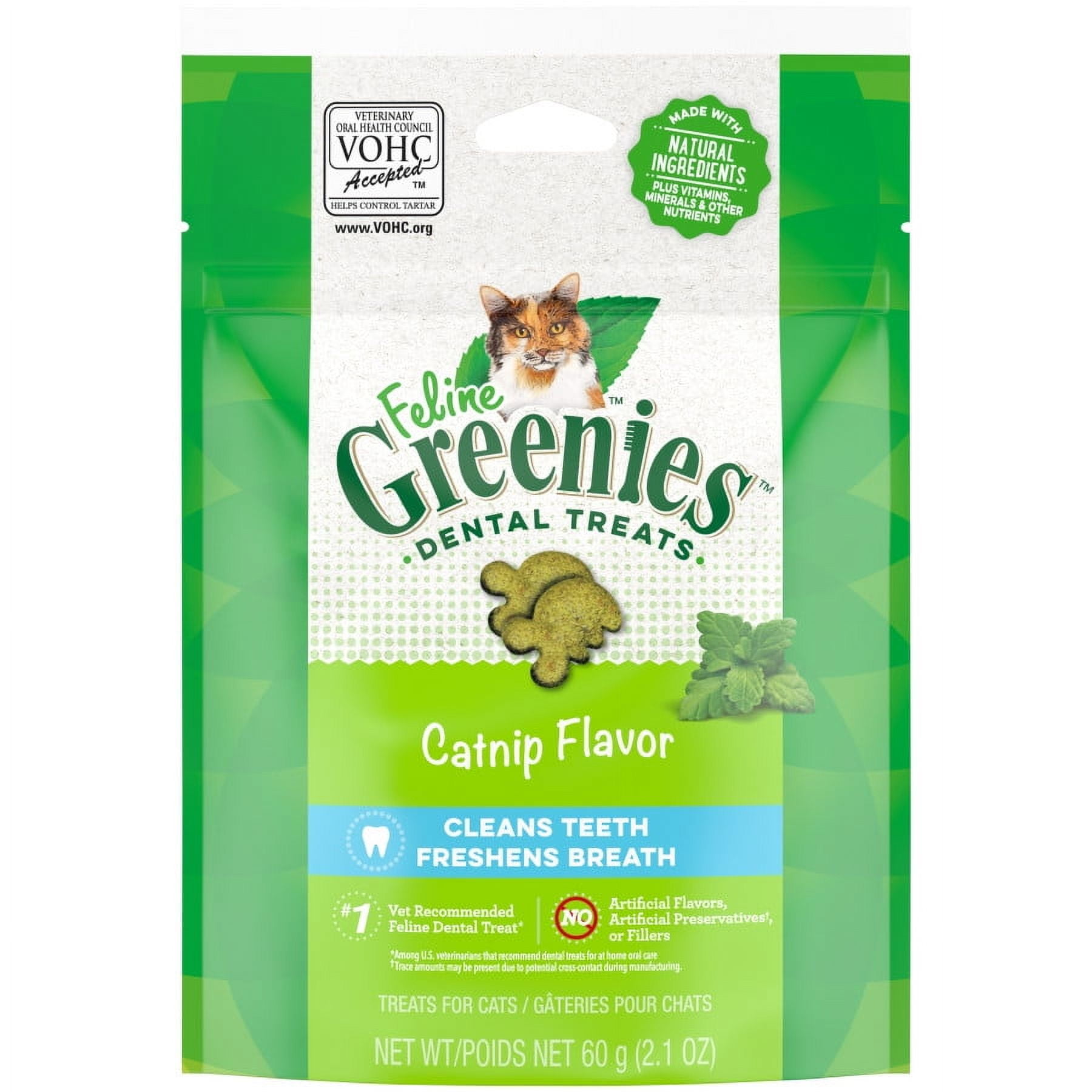 Greenies Feline Adult Cat Dental Treats Catnip, 1ea/2.1 oz - Walmart.com