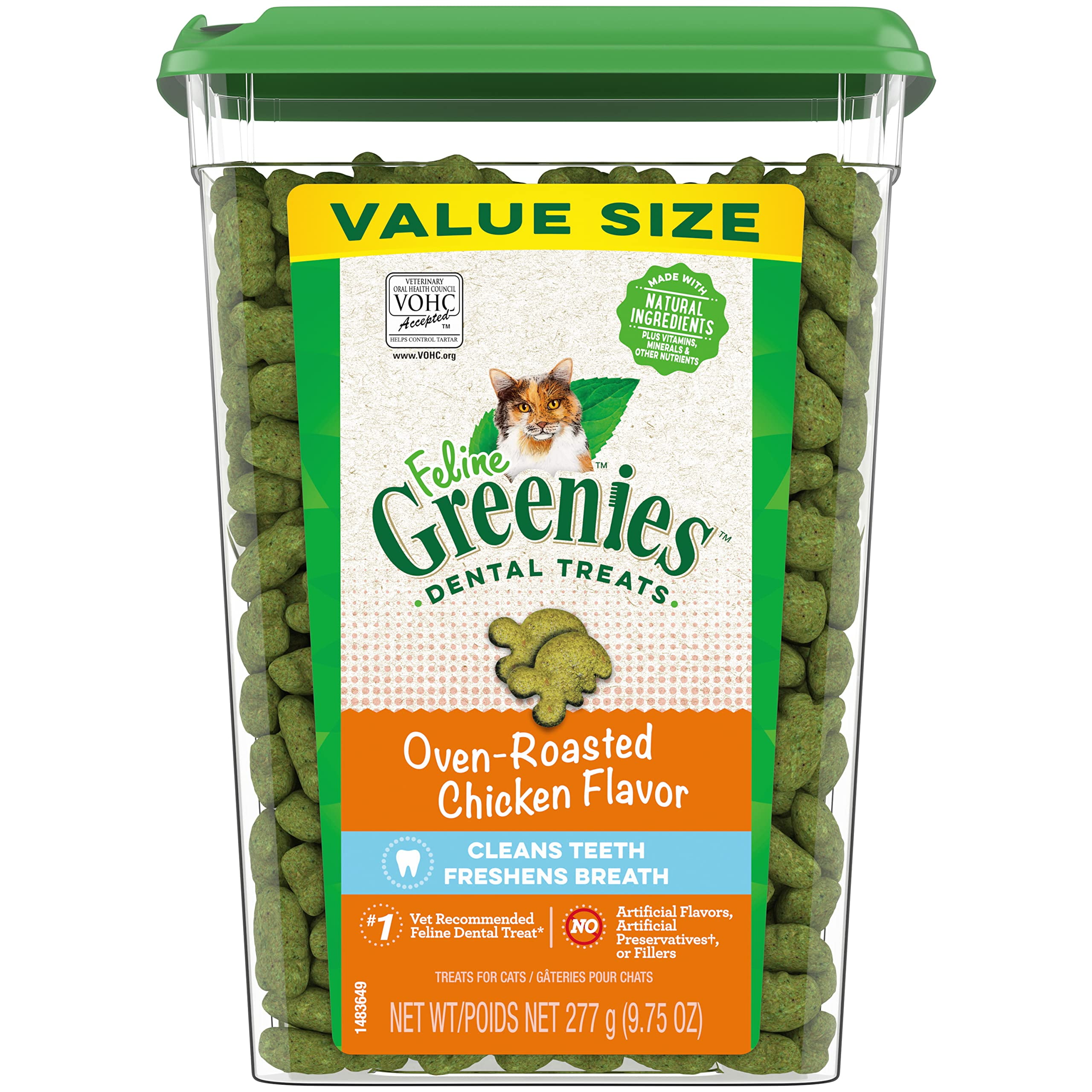 Greenies Feline Adult Dental XEF1 Cat Treats, Oven Roasted Chicken ...