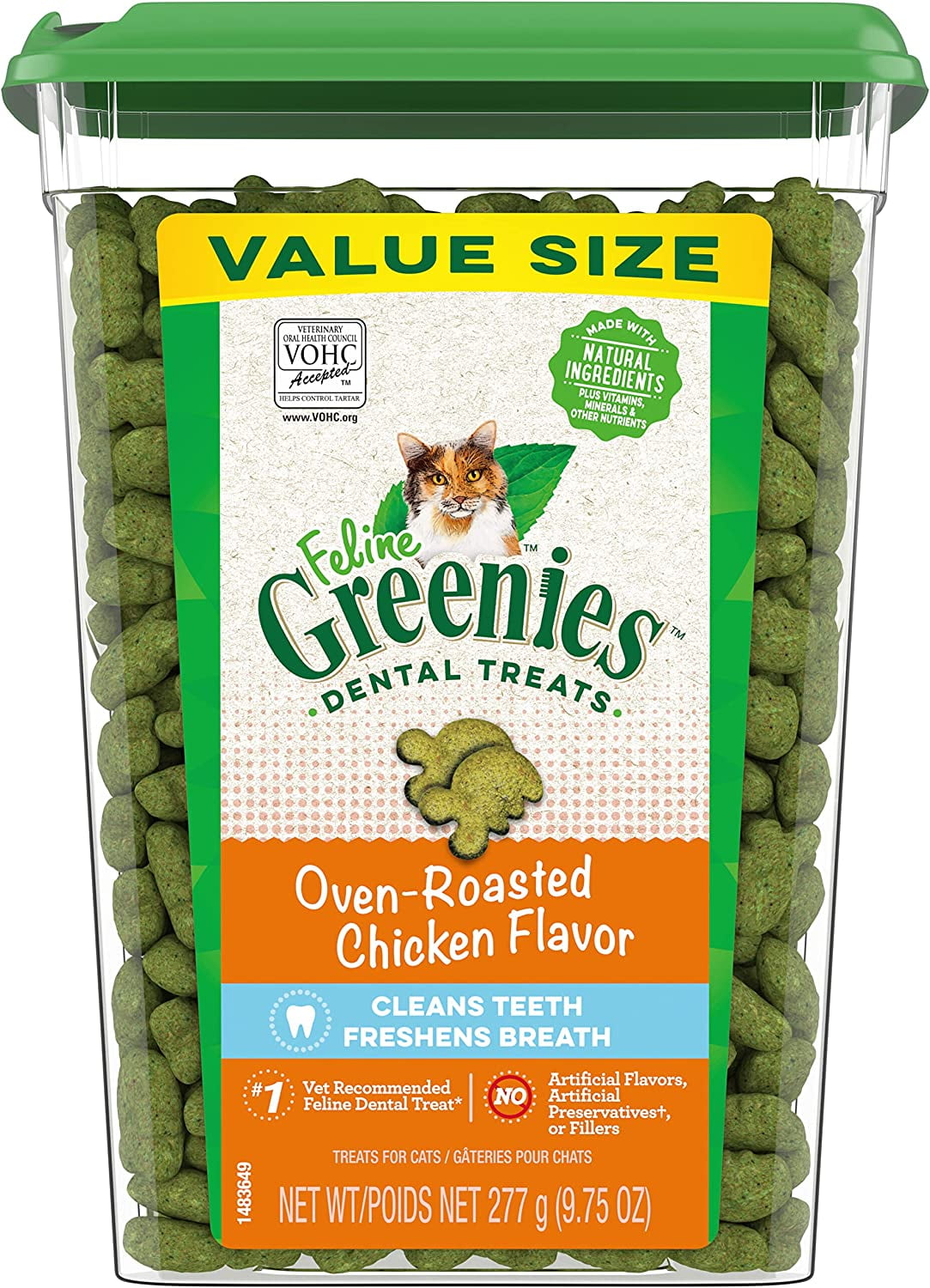Greenies Greenies Feline Natural Dental Treats Oven Roasted Chicken ...