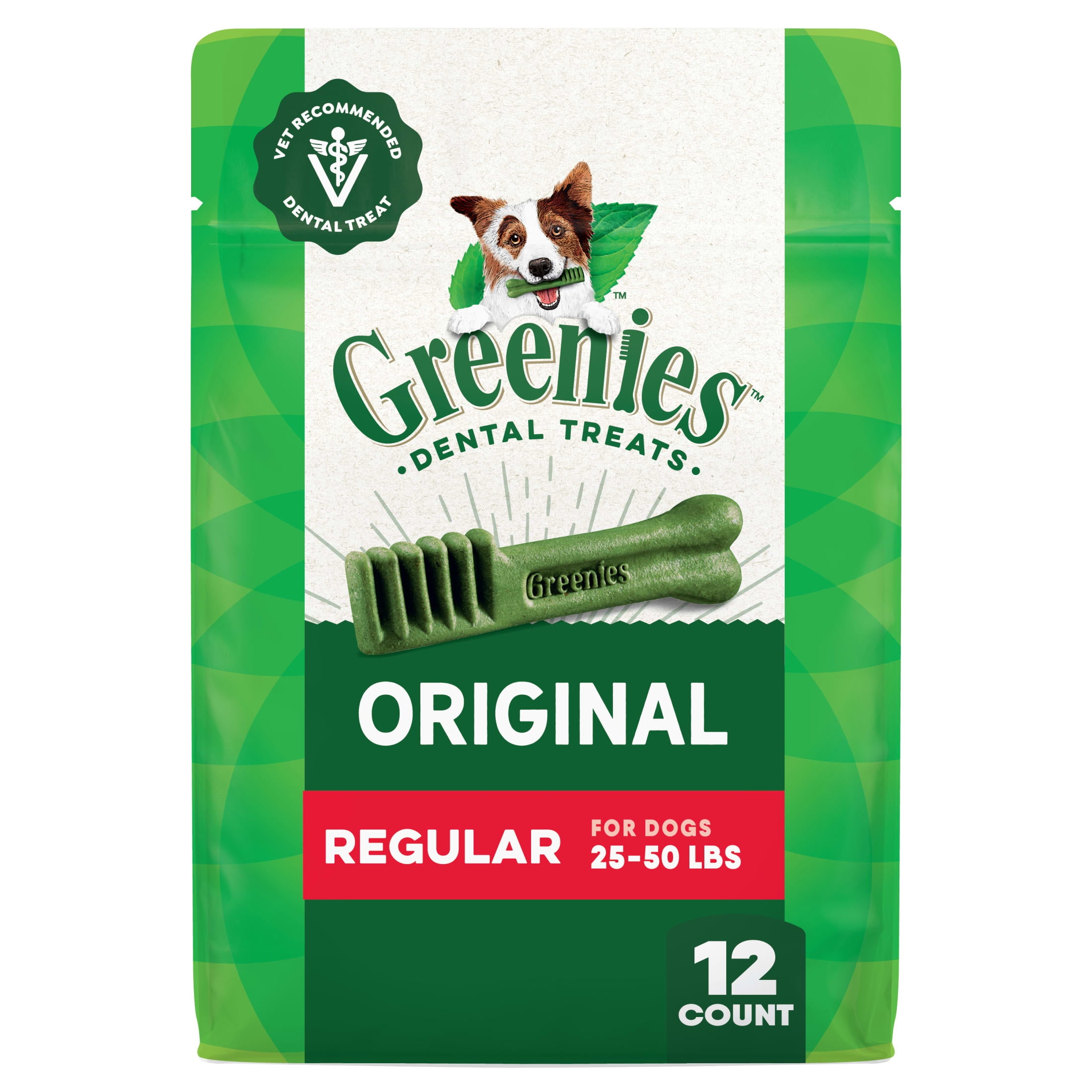 Greenies Original Flavor Adult Natural Dental Dog Treats Regular Size ...