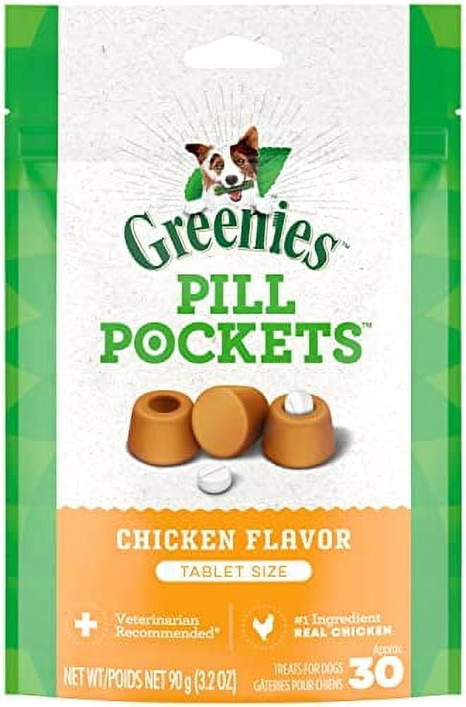 Greenies Pill Pockets Natural Dog Treats, Tablet Size Chicken 3.2 Ounce ...