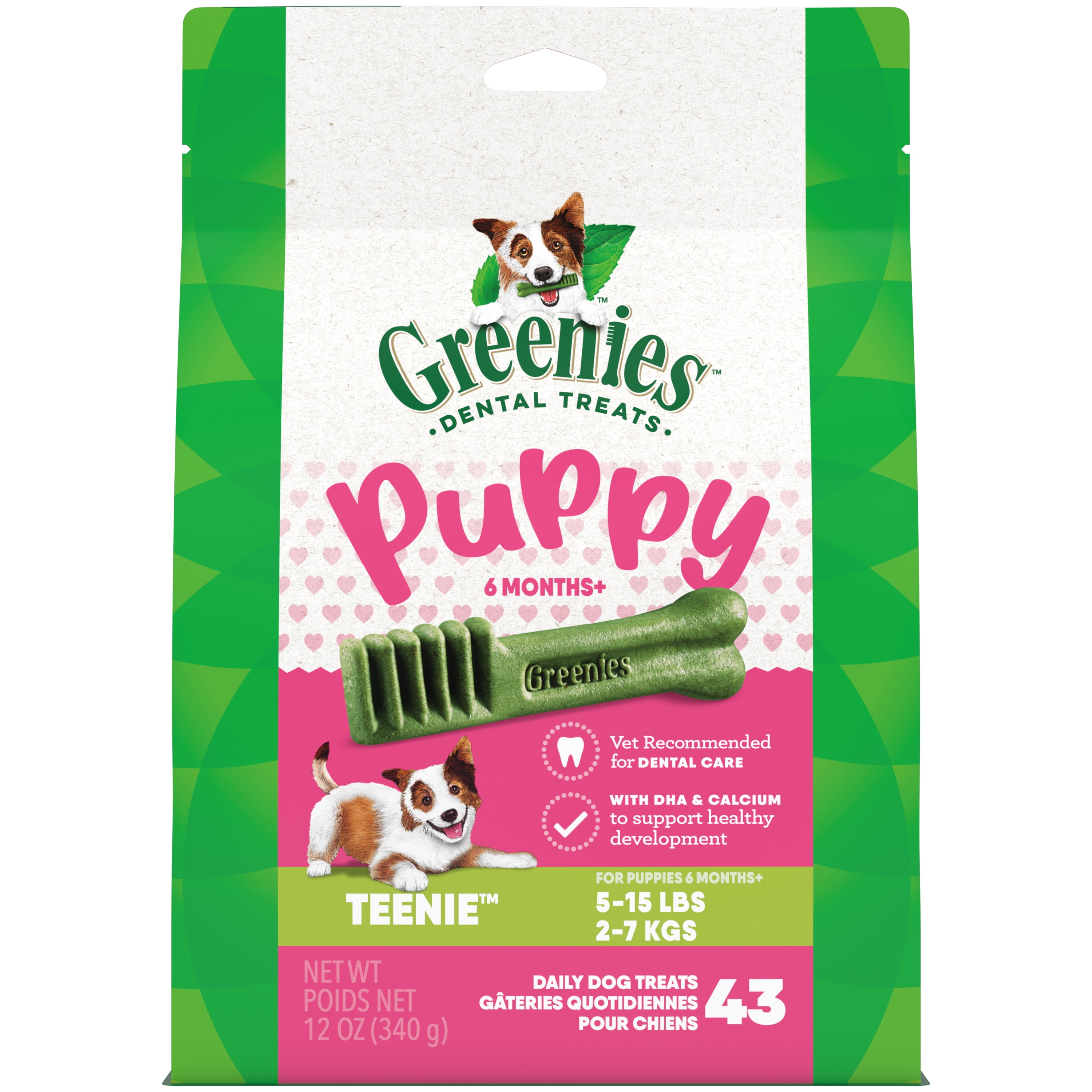 Greenies Puppy Teenie Size Natural Dry Dental Treats for Dogs, 12 oz ...