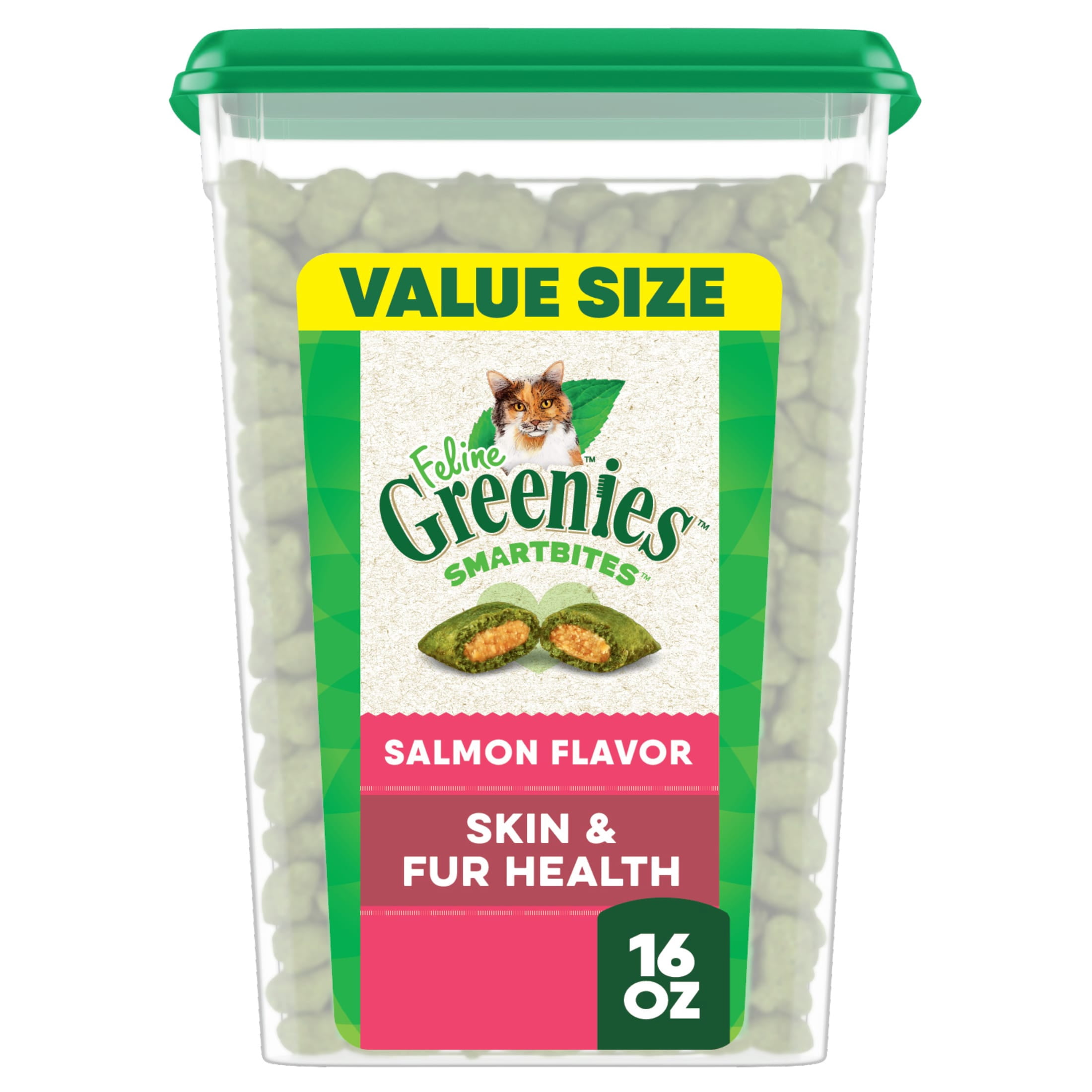 GREENIES Salmon Flavor Soft Crunchy Treats for Cats, Omega-3 Flaxseed ...