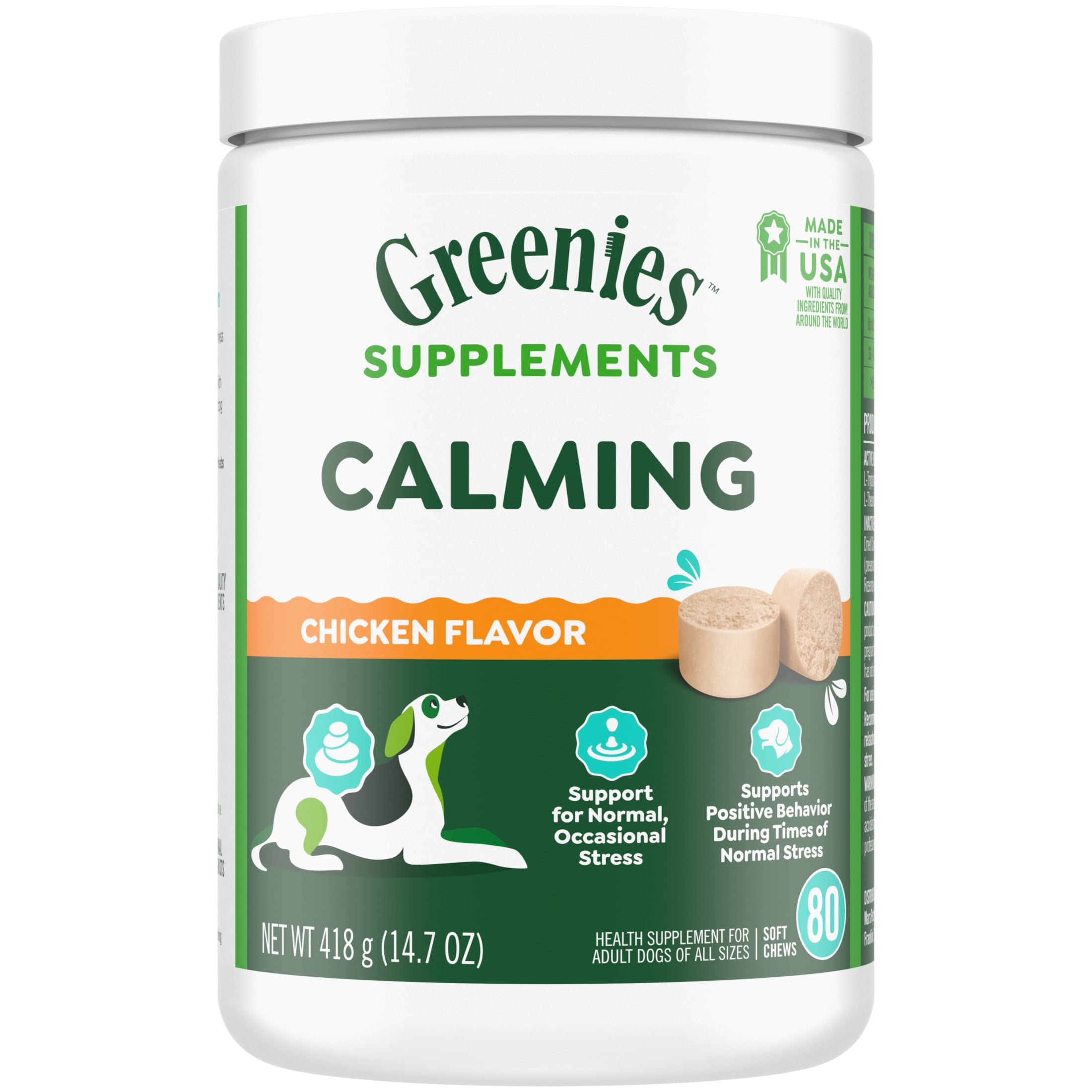 Greenies Supplements Calming Chews For Dogs Chicken Flavor, 14.7 Oz ...