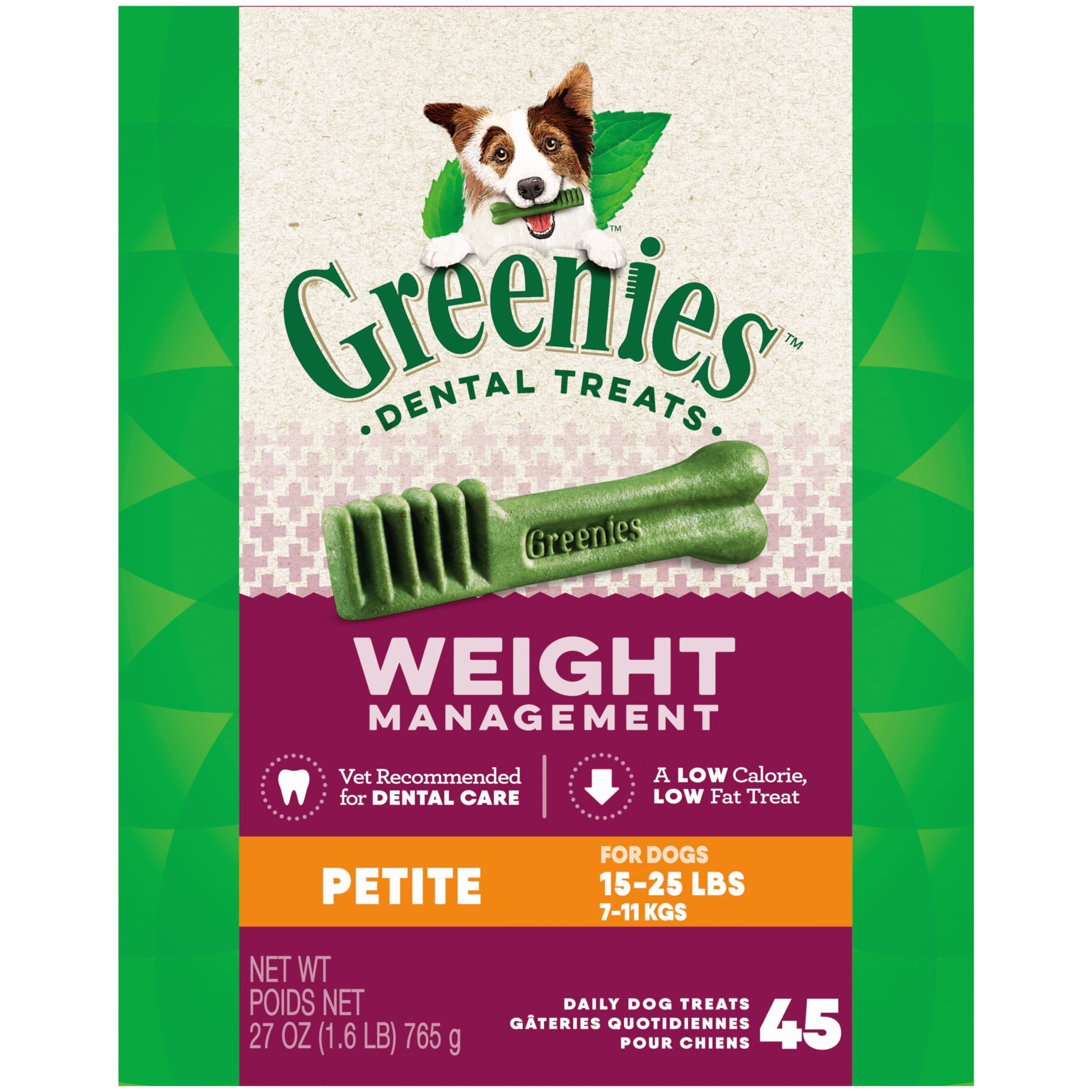 Greenies Petite Doggie Chewies, Natural Dental Care, Weight Management ...