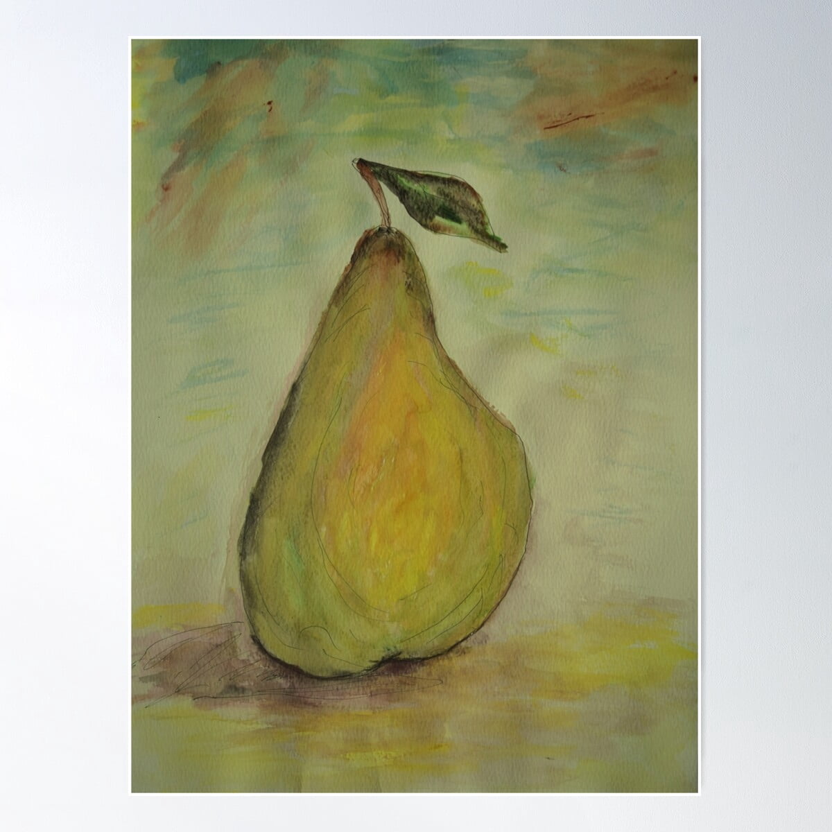Greening Pear Poster Wall Art, Modern Wall Decor For Living Room ...