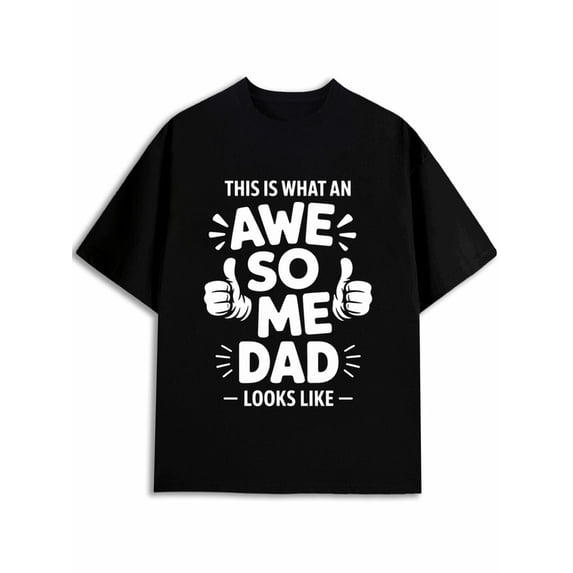 Greenink Awesome Dad Thumbs Up Tee Men's graphic t shirts black graphic ...