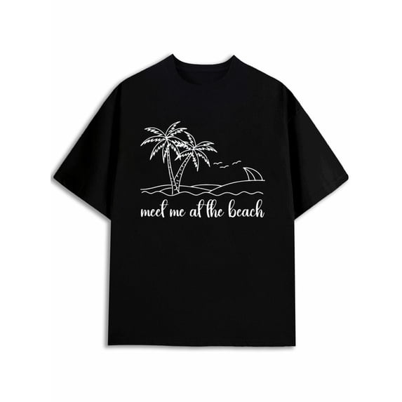 Greenink Beach Palms Summer Tee For men funny t shirts black funny ...