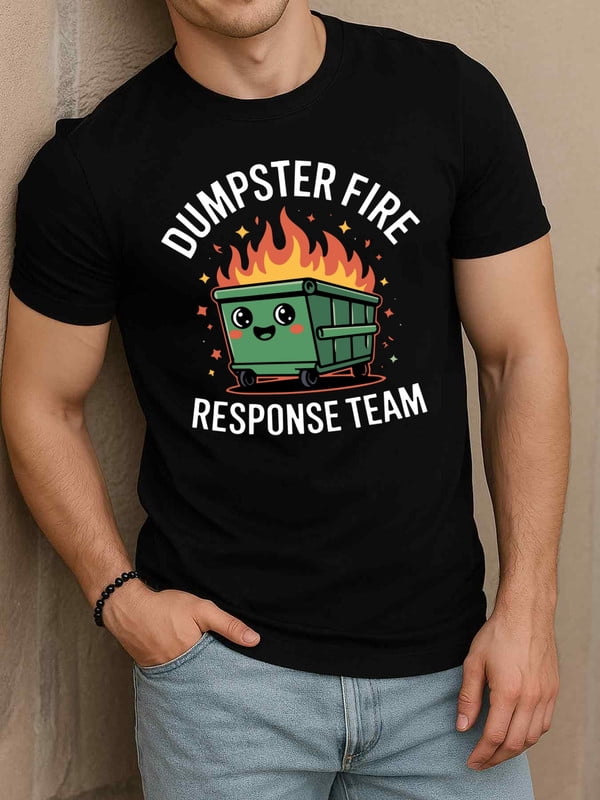 Greenink Dumpster Fire Response Team Mens t-shirts black limited ...