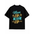 Greenink Mom Life Best Life Tee men Crew neck T-shirts black graphic ...