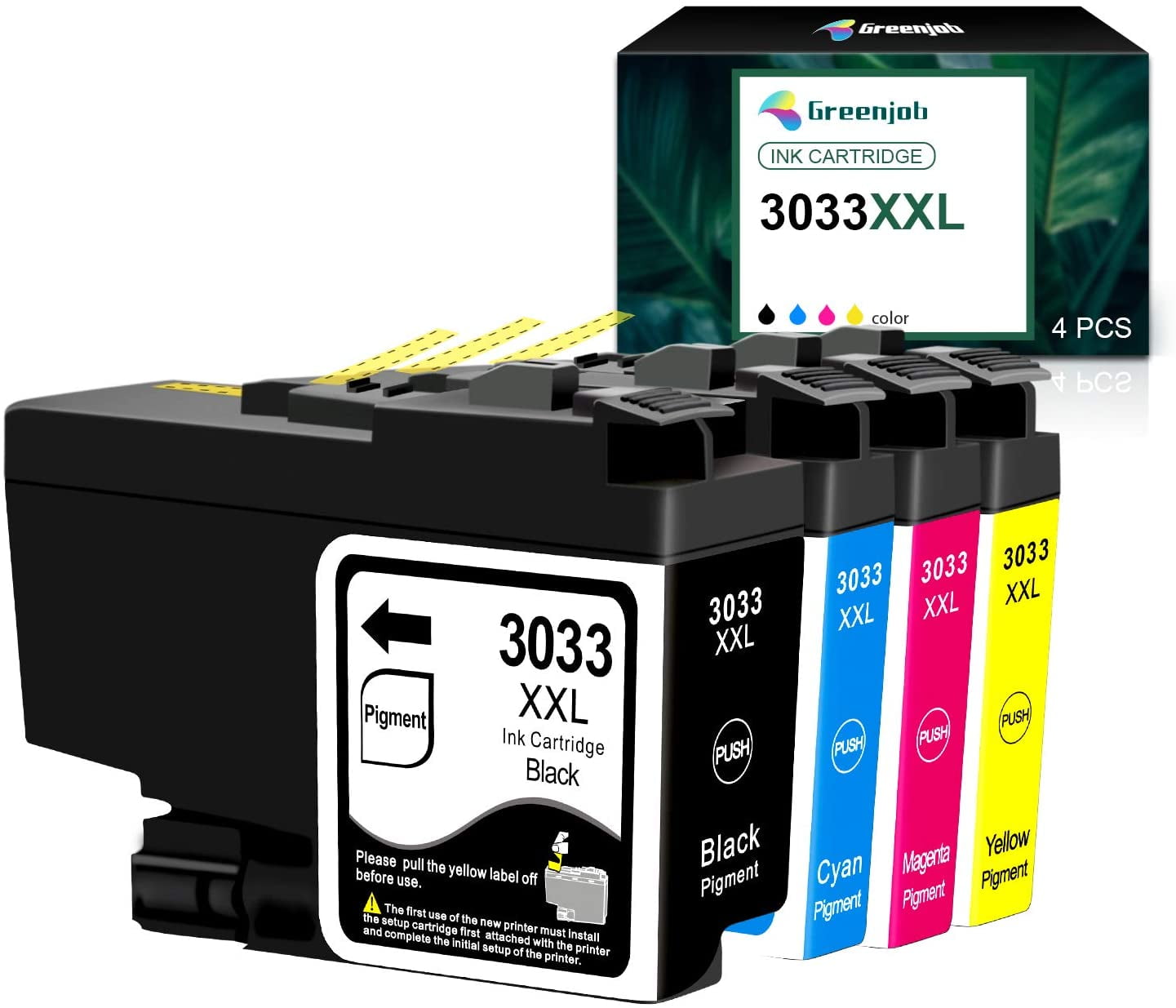 Greenjob Ink Cartridges, Compatible for Brother LC3033 LC 3033 LC-3033 ...
