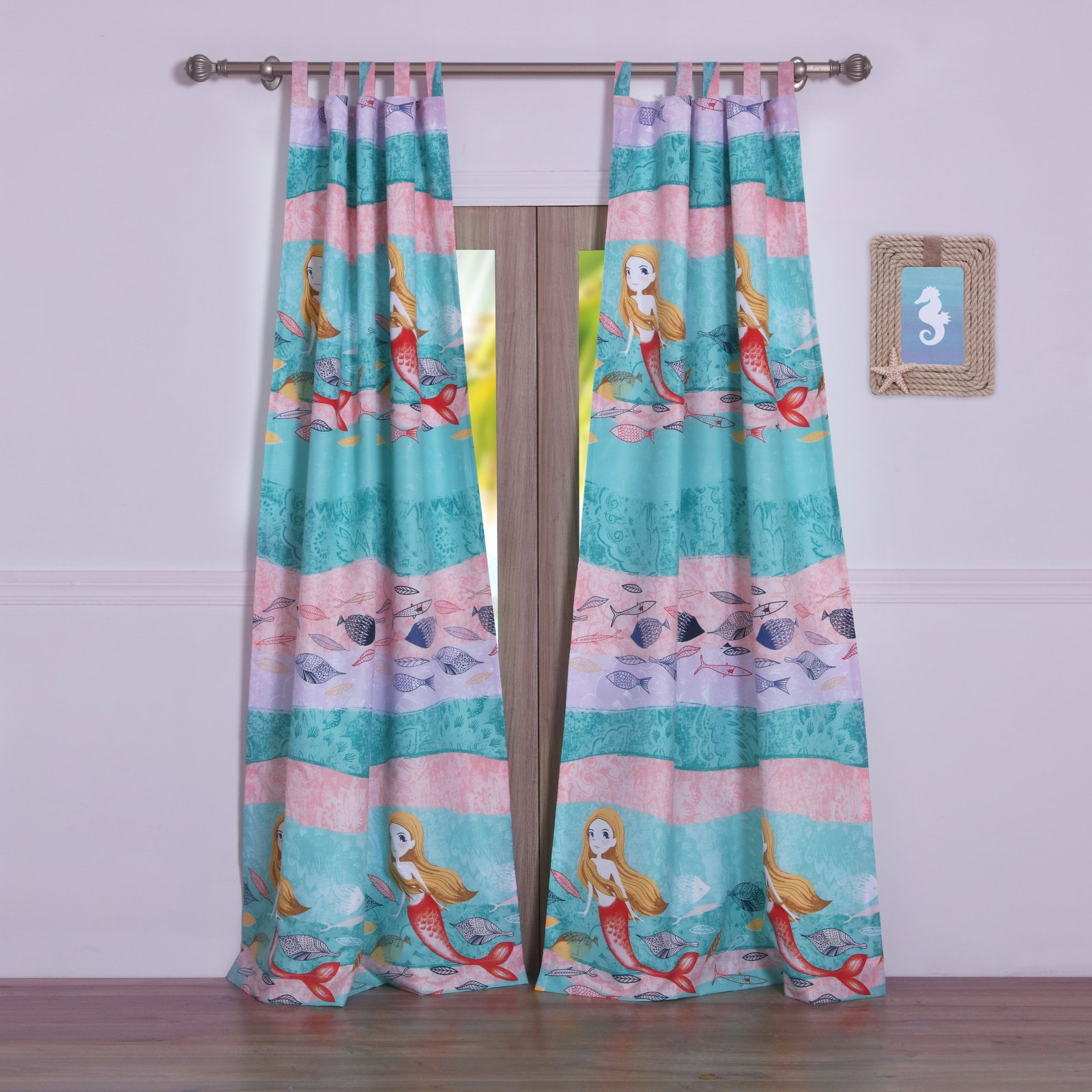 Greenland Home Fashion Mermaid's Window Curtain Panels Pair with ...
