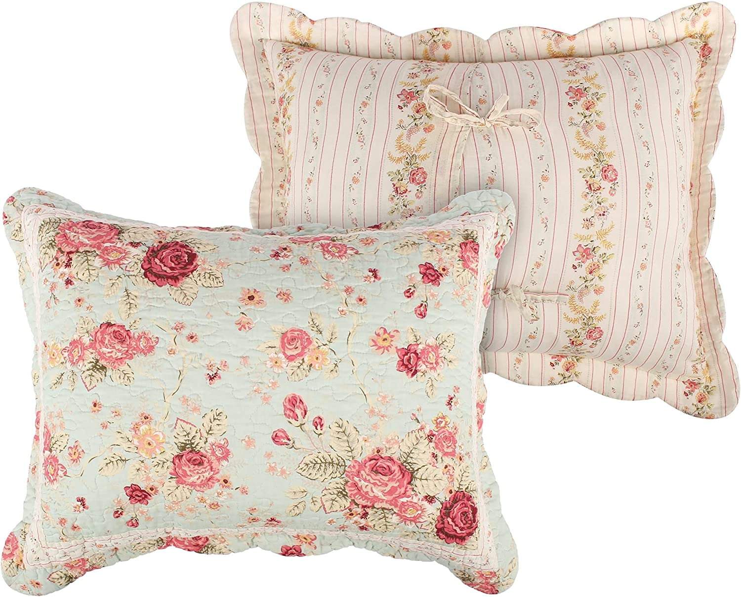 Greenland Home Fashions Antique Rose Traditional Cotton Pillow Sham ...