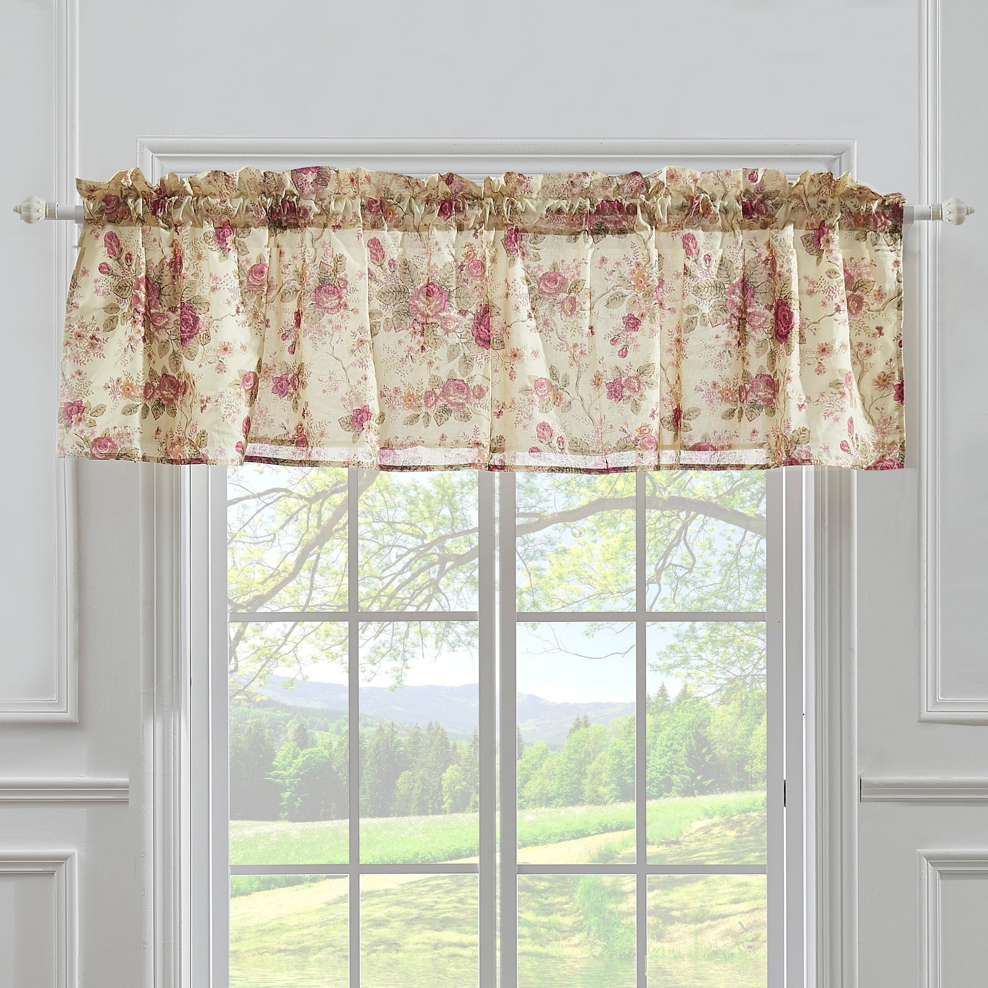 Greenland Home Fashions Antique Rose Valance Ecru - Walmart.com