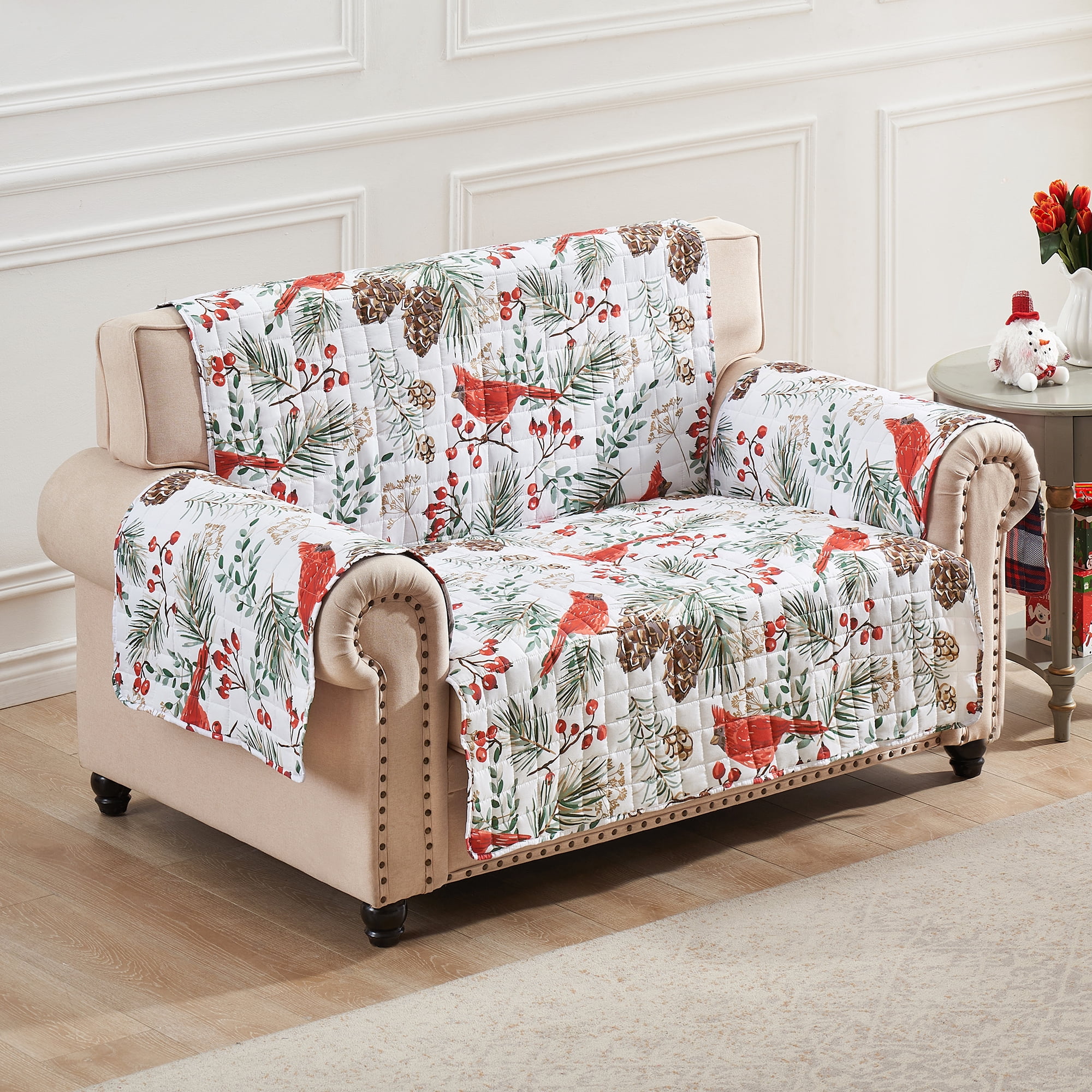 Greenland Home Fashions Cardinal Plaid Reversible Winter Holiday ...