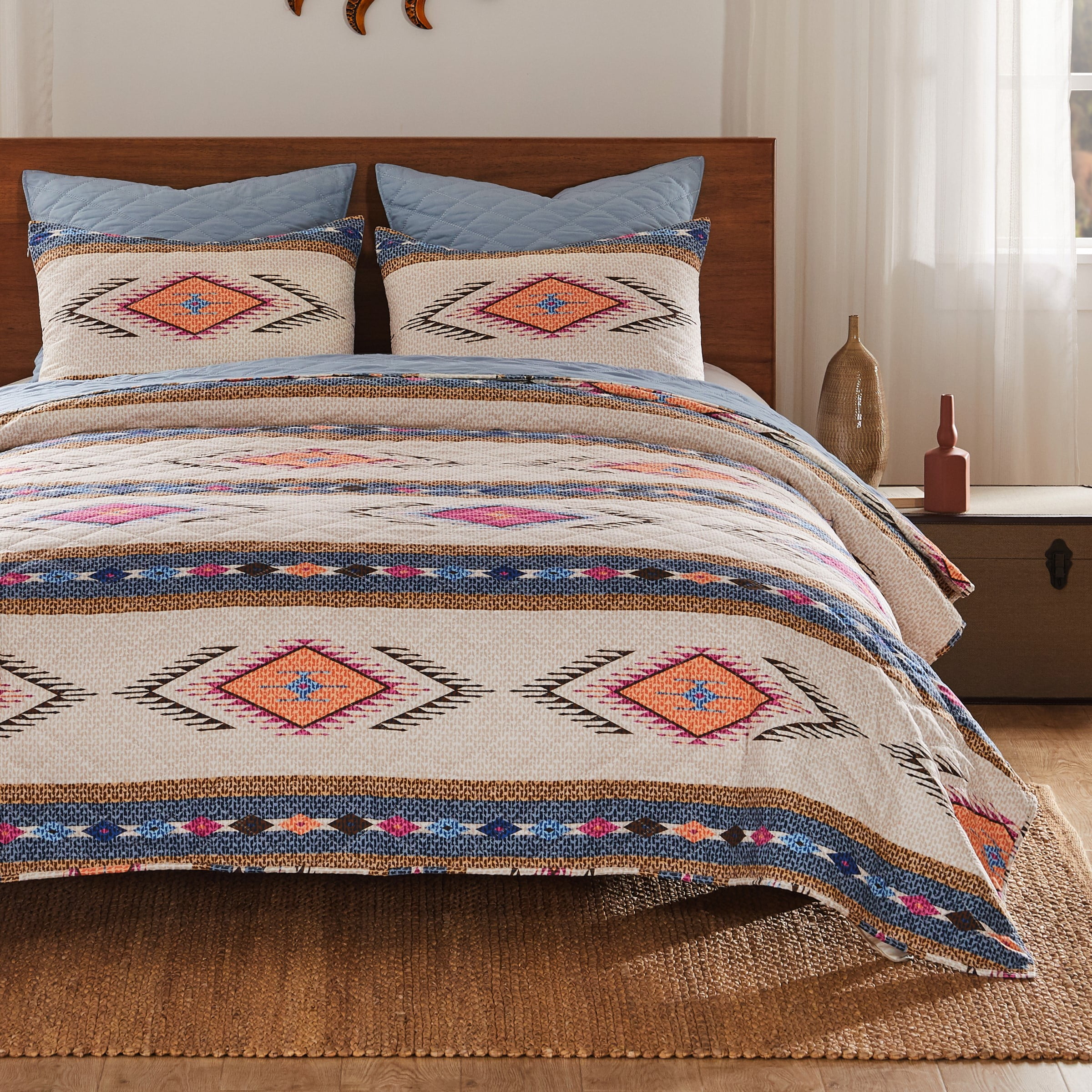Greenland Home Fashions Cheyenne Southwestern Boho Quilt Set, 3-Piece ...