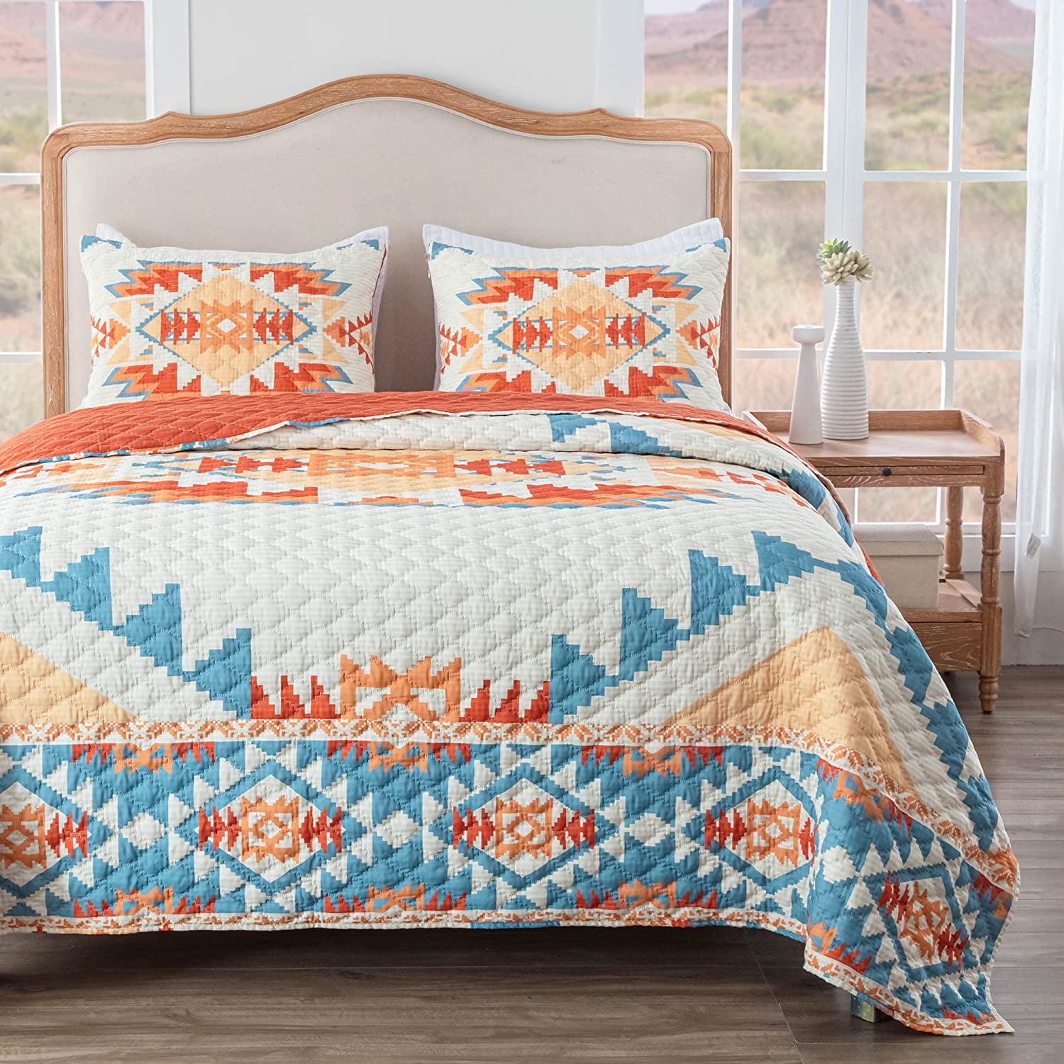 Greenland Home Fashions Horizon Southwestern Native Quilt Set, 3-Piece ...
