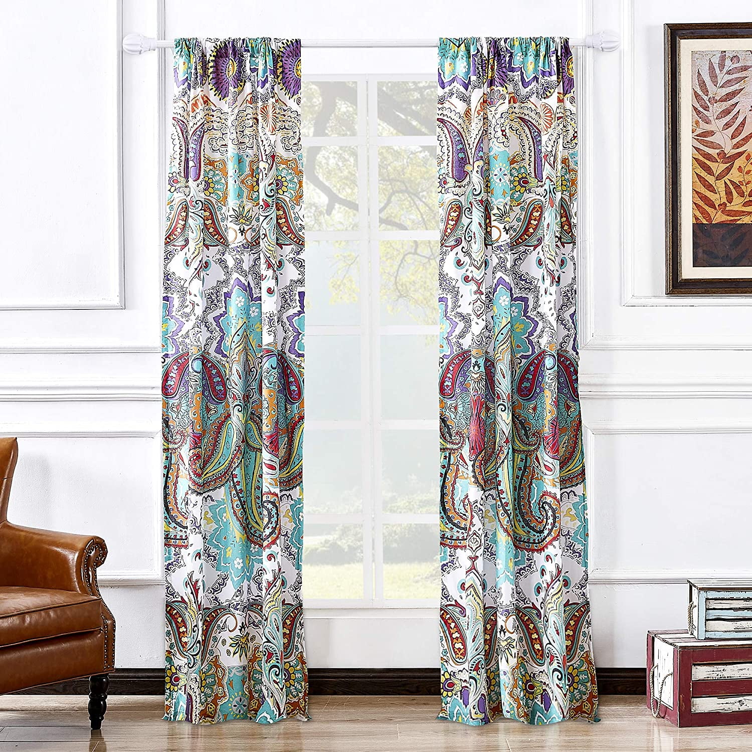 Greenland Home Fashions Nirvana Window Curtain Panel Pair, 4 Piece Set ...