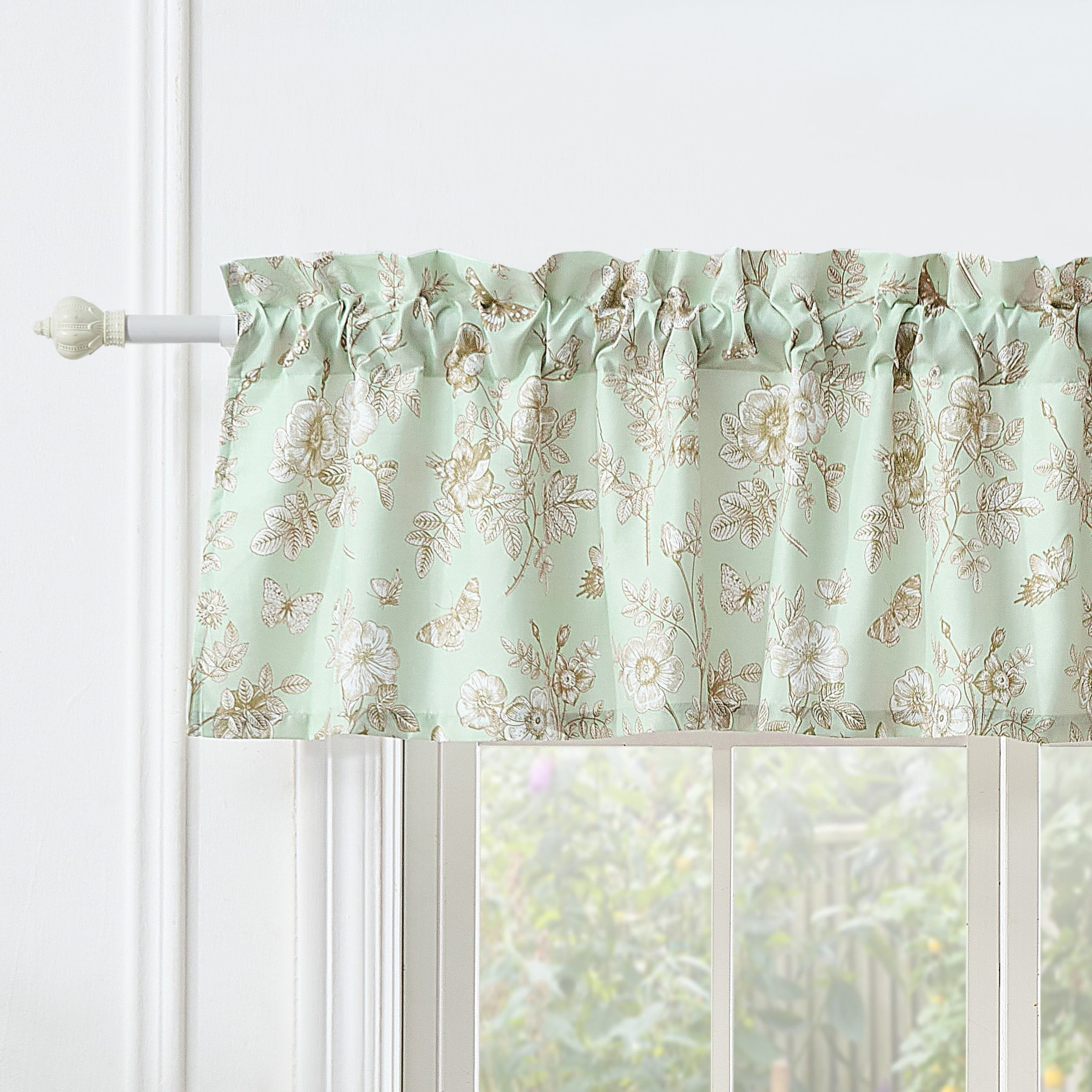 Greenland Home Fashions Olivia Butterfly Garden Window Valance, 84 W x ...