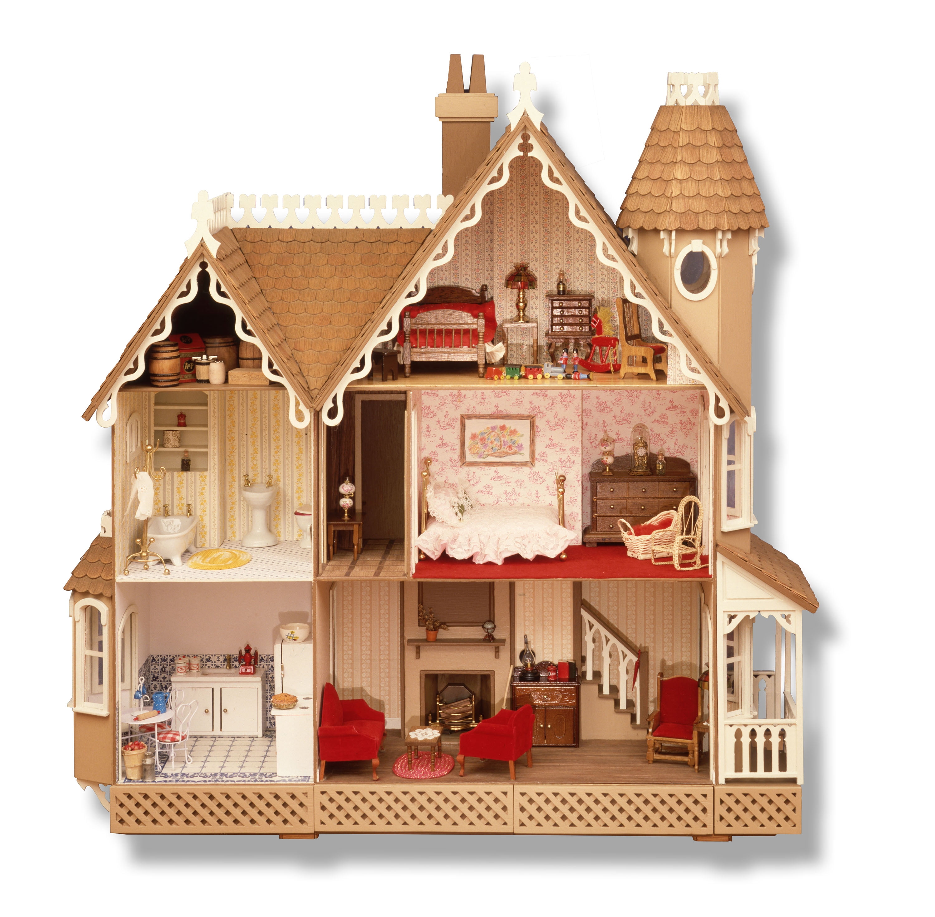 McKinley Wall Hanging Real Wooden Dollhouse Kit - DIY Miniature Large ...