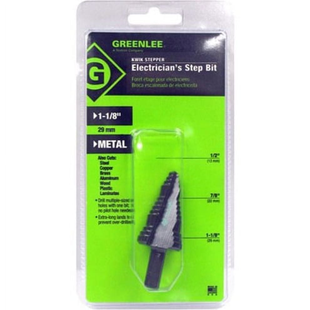 Greenlee 30008 Multi-Hole Step Bit, 1-1/8-Inch - Walmart.com
